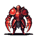 knight with crab claws instead of arms in shiny red armor - Pixel Art ...