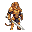 lion knight - Pixel Art | generated with AI and edited by sandacz