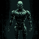 matrix robot - Pixel Art | generated with AI by sandacz