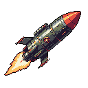 military steam punk rocket - Pixel Art | generated with AI and edited ...