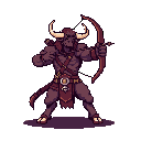 minotaur archer central pose - Pixel Art | generated with AI and edited ...