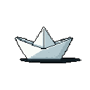 paper boat - Pixel Art | generated with AI by sandacz