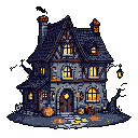 pixie haus dark fantasy scene - Pixel Art | generated with AI by sandacz