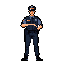 policeman full body - Pixel Art | generated with AI and edited by pixie.haus