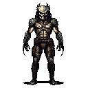 predator full body - Pixel Art | generated with AI and edited by sandacz