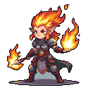 pyro elemental elf，stone body，powerful fire - Pixel Art | generated ...