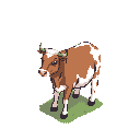 realistic cow isometric view - Pixel Art | generated with AI and edited ...