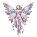 realistic pixie woman with big wings full body - Pixel Art | generated with AI and edited by sandacz