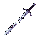 realistic style, Wasteland style, A slanted long sword broken in half ...
