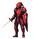 red jrpg knight sideview 2d - Pixel Art | generated with AI and edited ...