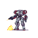 robot mech - Pixel Art | generated with AI and edited by sandacz