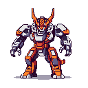 robot tiger mech - Pixel Art | generated with AI and edited by kek