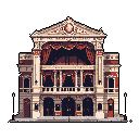 Side-view opera theater building - Pixel Art | generated with AI by ...