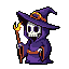 skeleton mage 64 - Pixel Art | generated with AI and edited by sandacz
