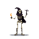 skeleton mage - Pixel Art | generated with AI and edited by sandacz