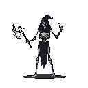 skeleton mage dark style full body - Pixel Art | generated with AI and edited by sandacz