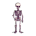 skeleton simple - Pixel Art | generated with AI and edited by pixie.haus