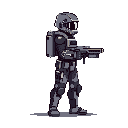 space character with machine gun side view 2d - Pixel Art | generated ...