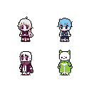 spritesheet of 4 small characters - Pixel Art | generated with AI by ...