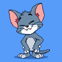Tom and Jerry IP series, Tom Cat, proud and spoiled, with eyes closed ...