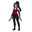 vampire woman with 2 blood daggers full body - Pixel Art | generated ...