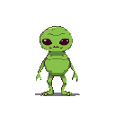 very fat alien - Pixel Art | generated with AI and edited by sandacz