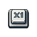 White "X1" button - Pixel Art | generated with AI by Feltris Griffon