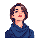 woman - Pixel Art | generated with AI and edited by pixie.haus